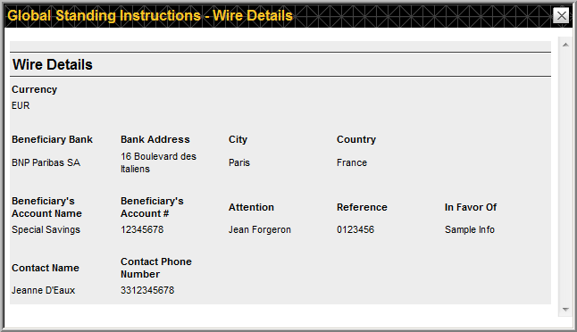 Adding and Deleting Global Standing Instructions for Foreign Currency