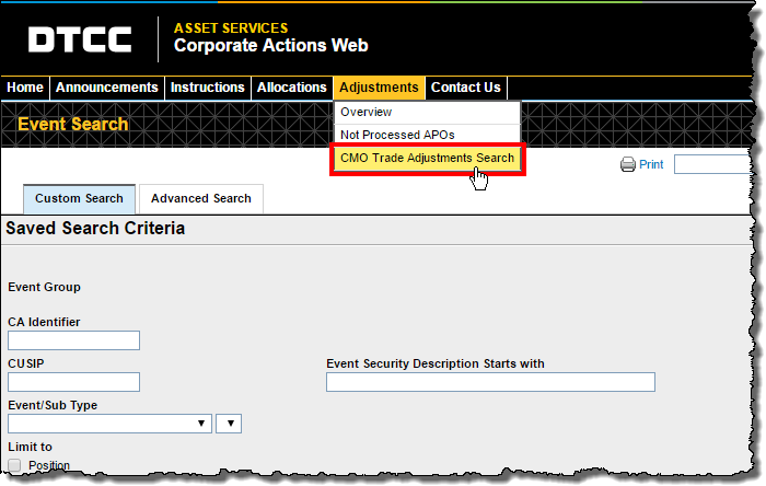 Searching for CMO Trade Adjustments