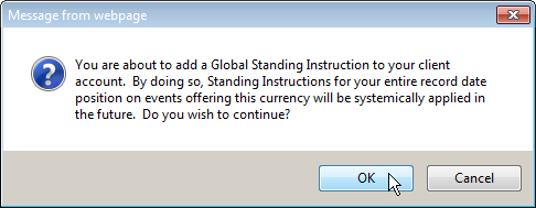 Adding and Deleting Global Standing Instructions for Foreign Currency