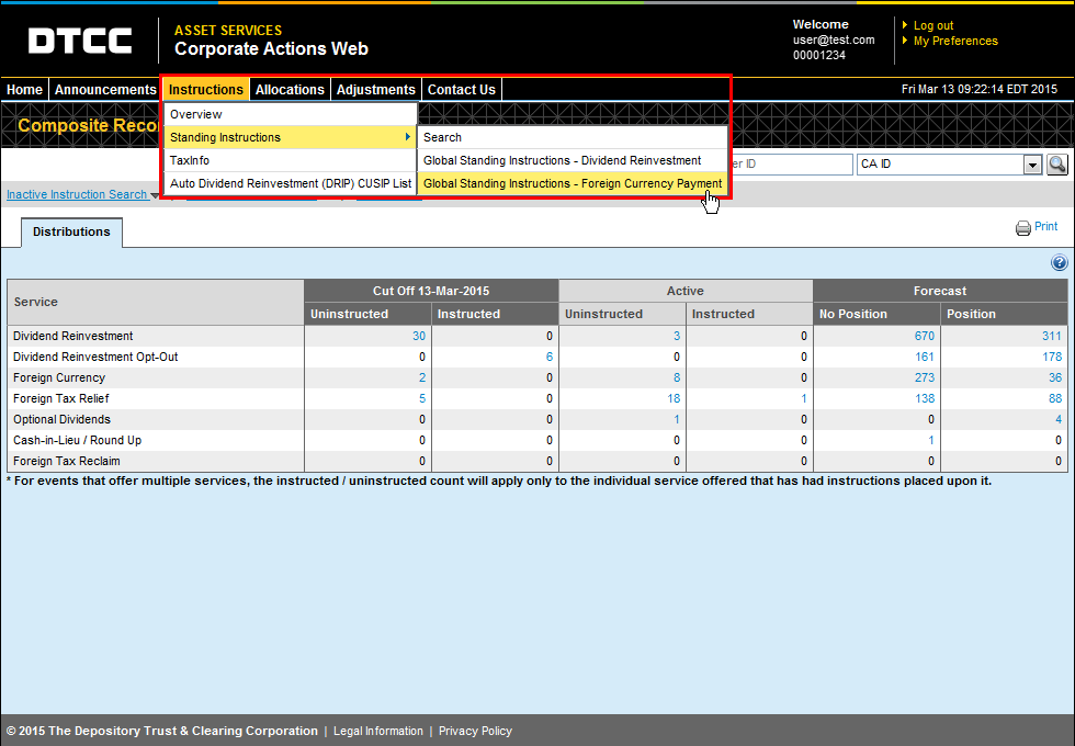 Adding and Deleting Global Standing Instructions for Foreign Currency