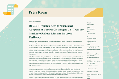 Resources U S Treasury Clearing Dtcc